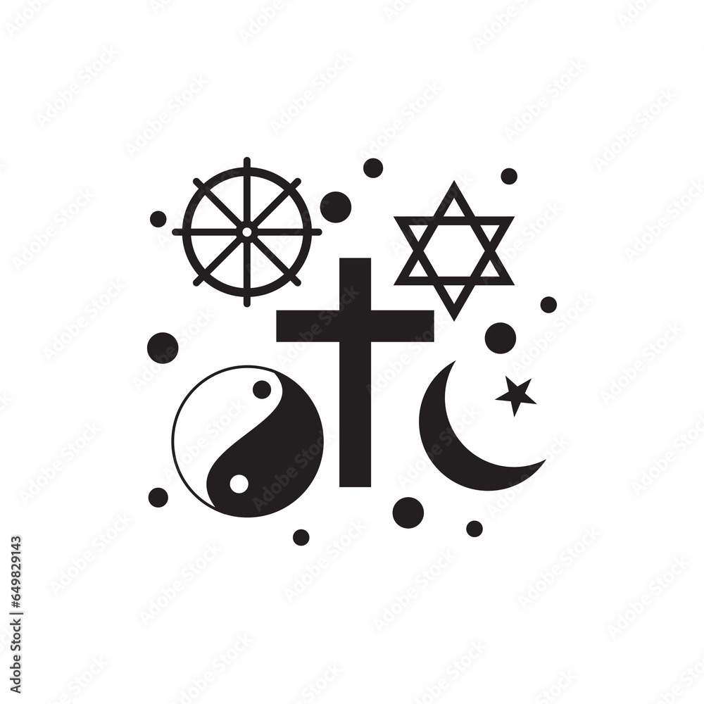 World religion symbols or Signs of major religious groups and religions ...