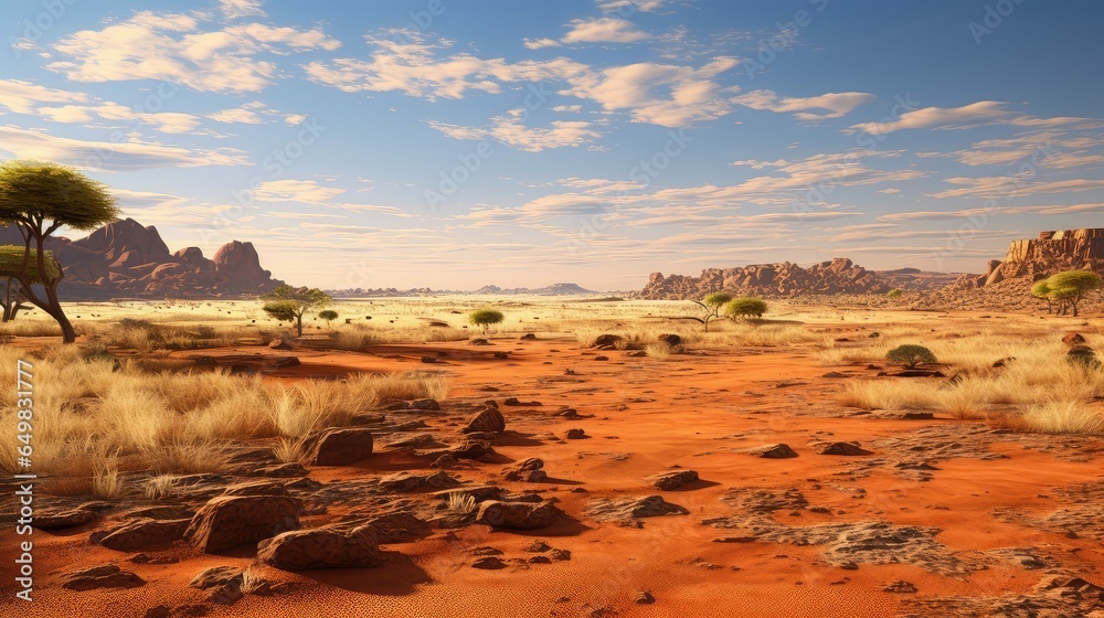 environment kalahari desert semi illustration safari ecotourism, arid ...