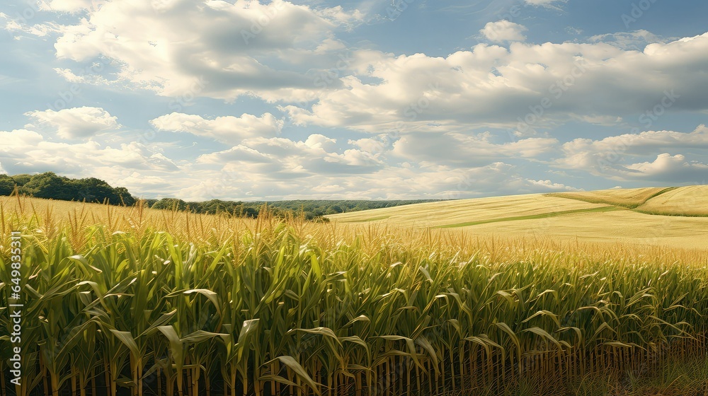 field cornfields agricultural illustration corn rural, landscape ...
