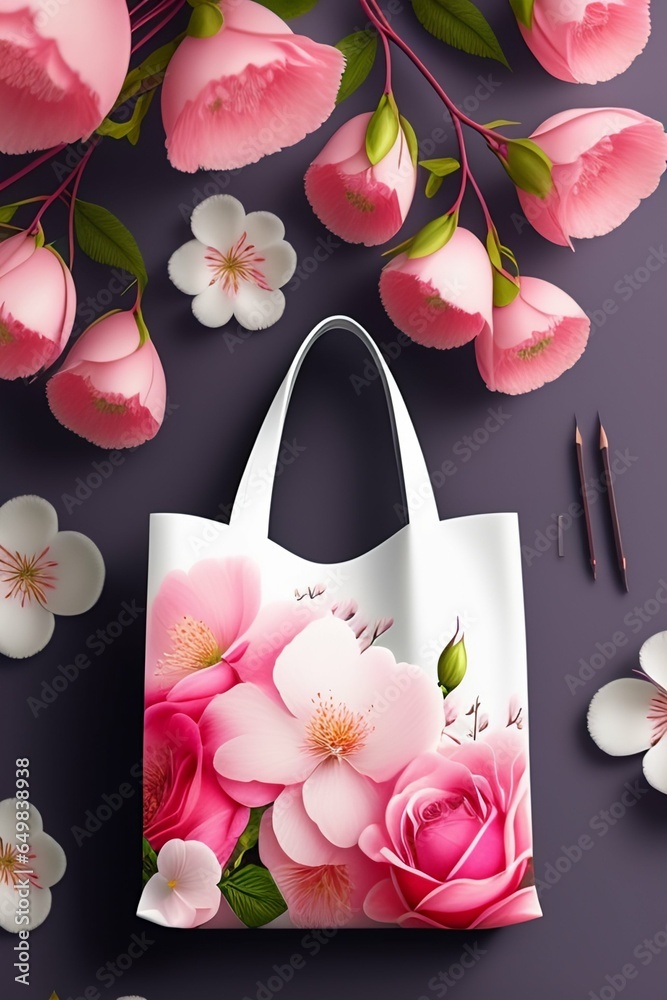 "Create a feminine, floral design using cherry blossom. Use an AI tool ...