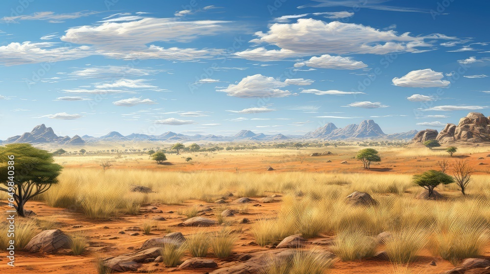 ecotourism kalahari desert semi illustration arid wilderness ...
