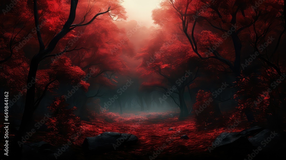 background crimson forest forest illustration green natural, outdoor ...