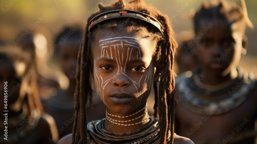 Ethnic groups of Africa, Tribe, kids from a African tribe with cultural ...