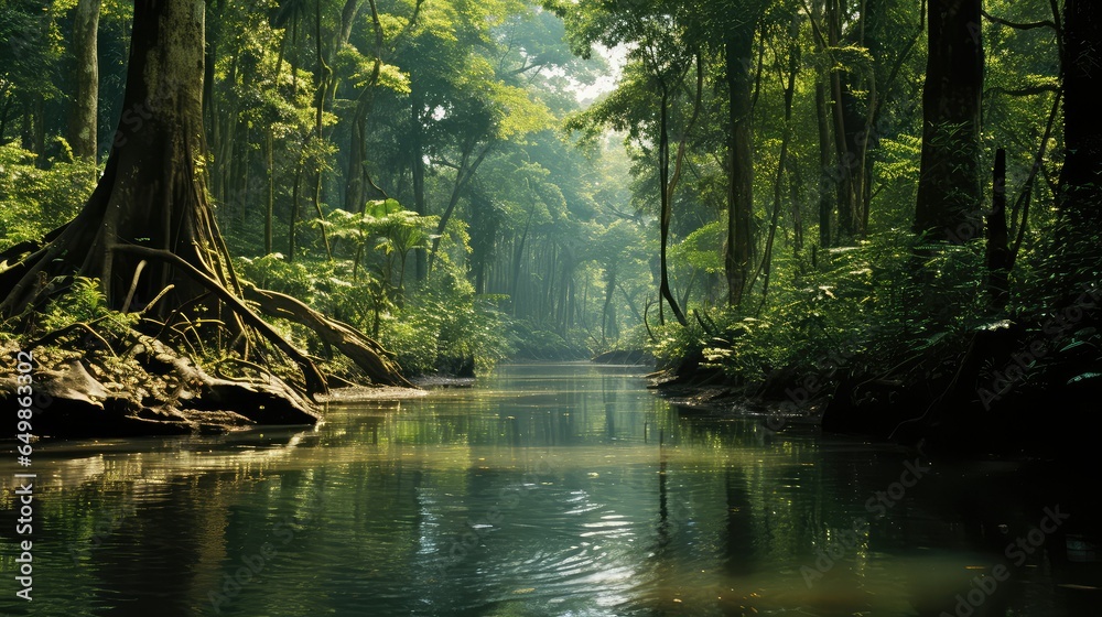 forest congo rainforest swamps illustration swamp water, park jungle ...