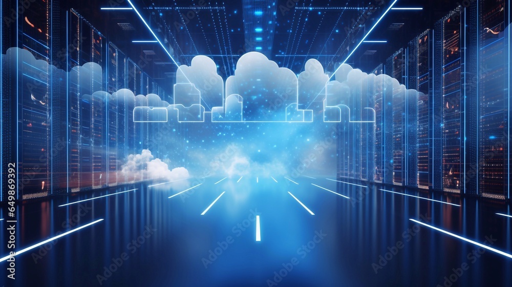 Big data technology and data science. visualization working data center ...