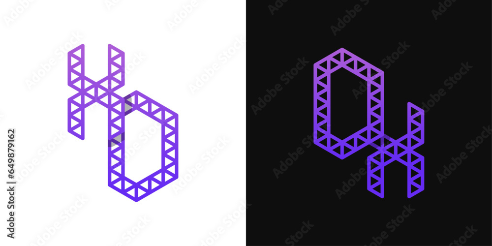 Letters DX and XD Polygon Logo Set, suitable for business related to ...