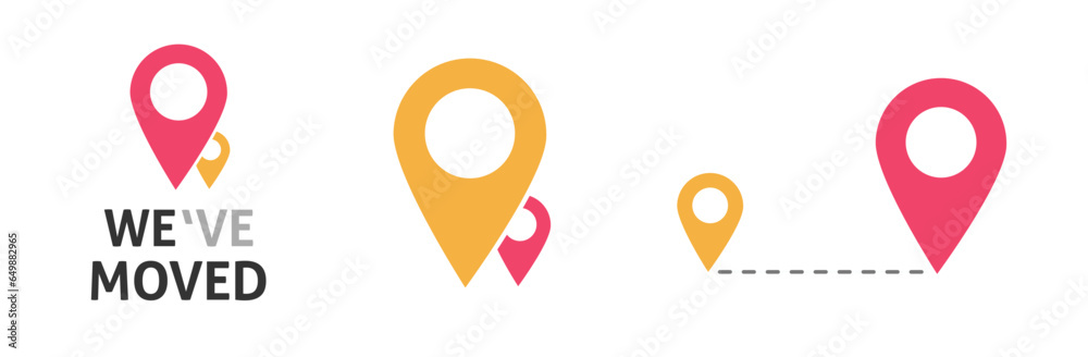 We have moved new office address location icon vector graphic ...