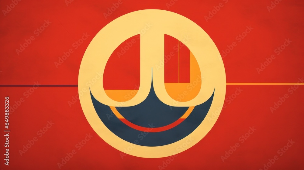 a minimalist poster featuring a Bauhaus-inspired interpretation of the ...