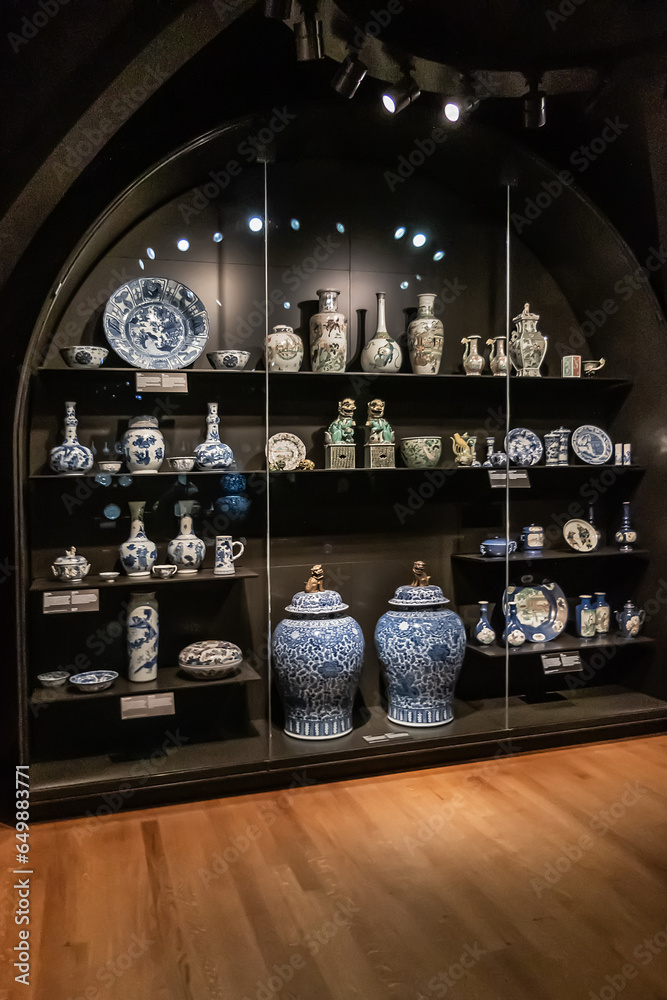 Interior of famous Amsterdam Rijksmuseum dedicated to arts and history ...