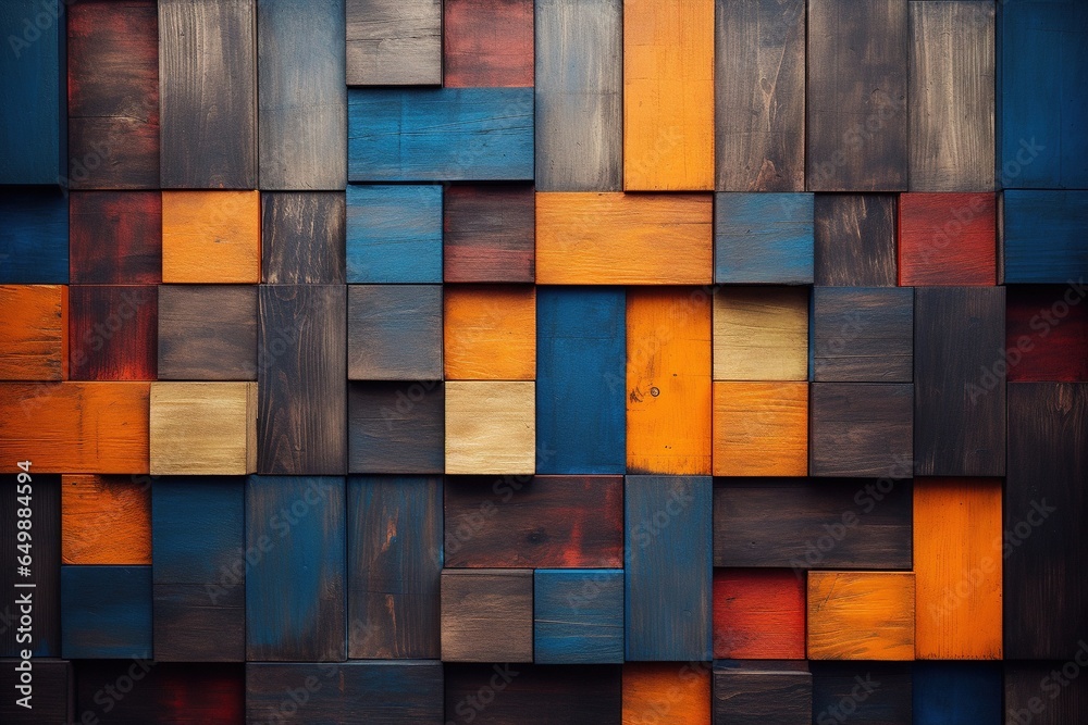 Vibrant Qubic Blocks A Colorful Wall Wonderland Block by Block Rainbow ...