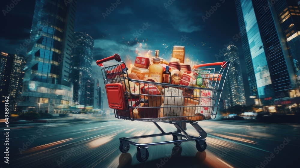 a turbocharged shopping cart speeding down a virtual online grocery ...