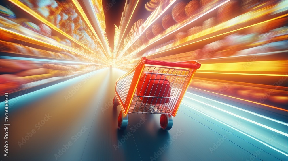 a turbocharged shopping cart speeding down a virtual online grocery ...