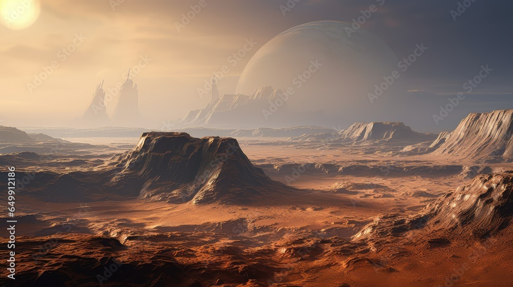 space Mars Elysium Mons illustration universe planet, red planets ...
