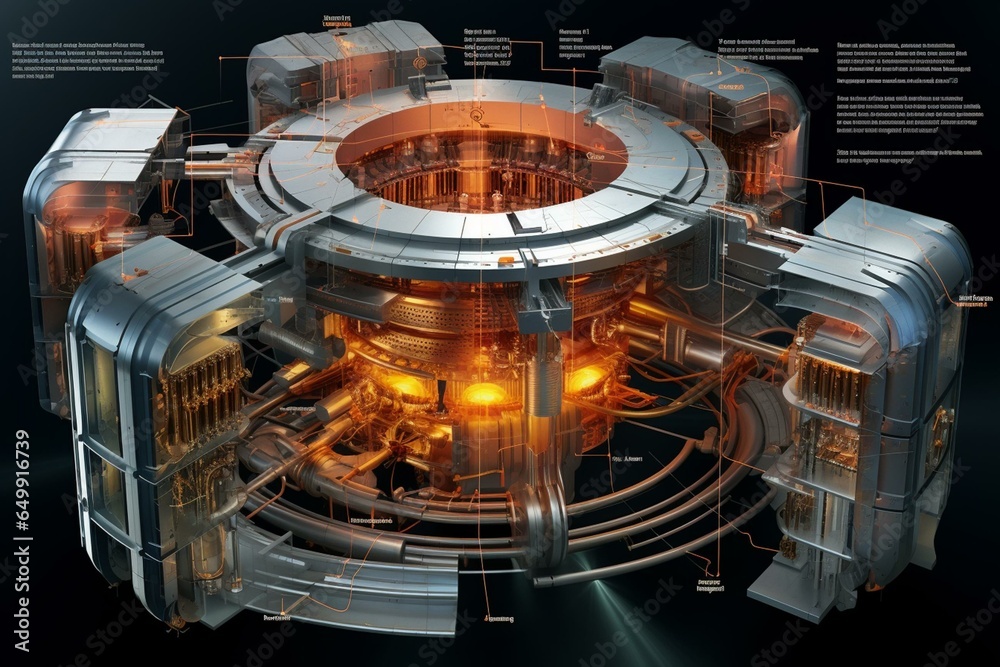 Ilustrace „Diagram of a tokamak reactor's reaction chamber producing ...