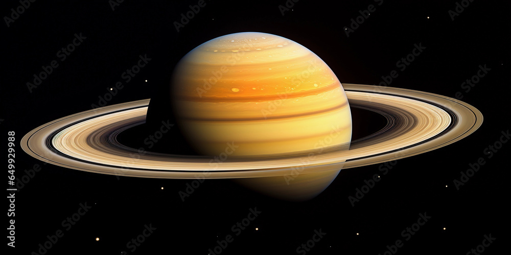 Voyager - like snapshot, Saturn and its rings in full glory, moons like ...