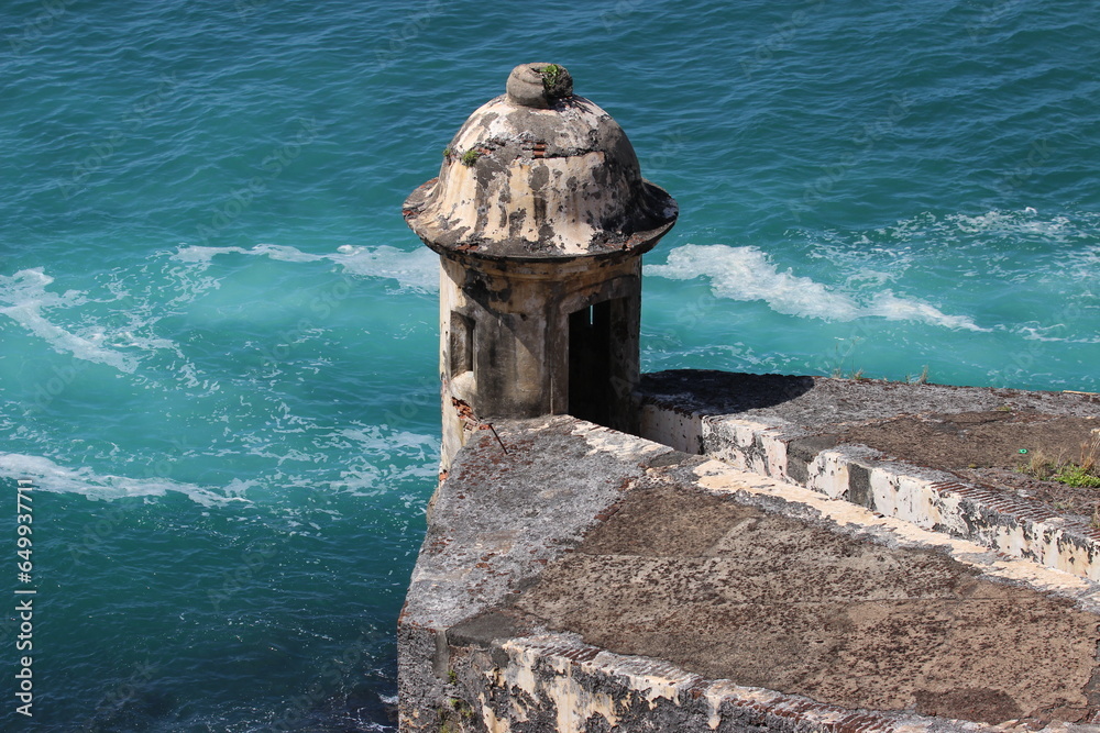 View out into the ocean from inside El Morro in San Juan Puerto Rico ...