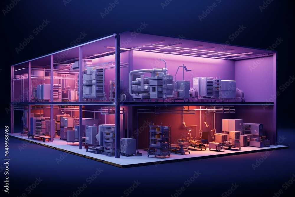 ภาพประกอบสต็อก Cutaway of 10x20 storage units with furniture ...