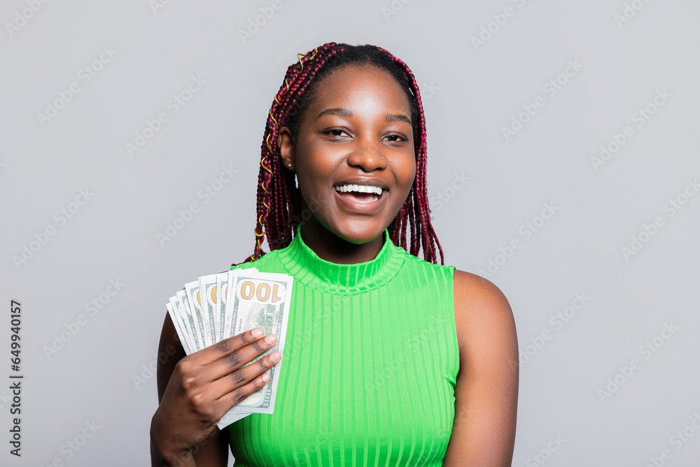 Happy smiley baker African American dark skinned baker woman with ...