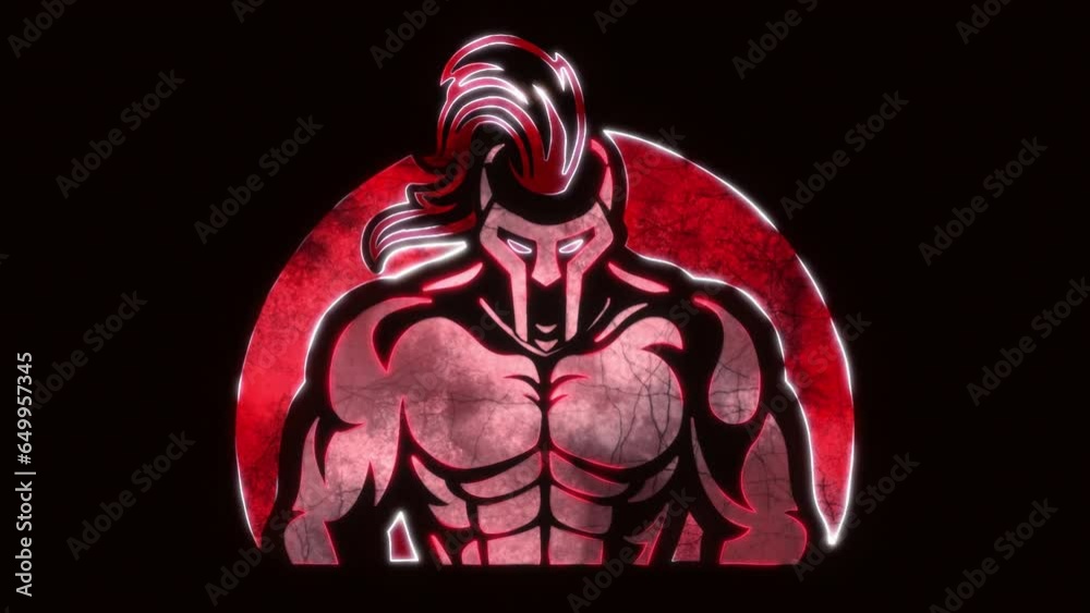 Spartan Warrior Animated Logo - Loop Graphic Element Overlay Stock ...