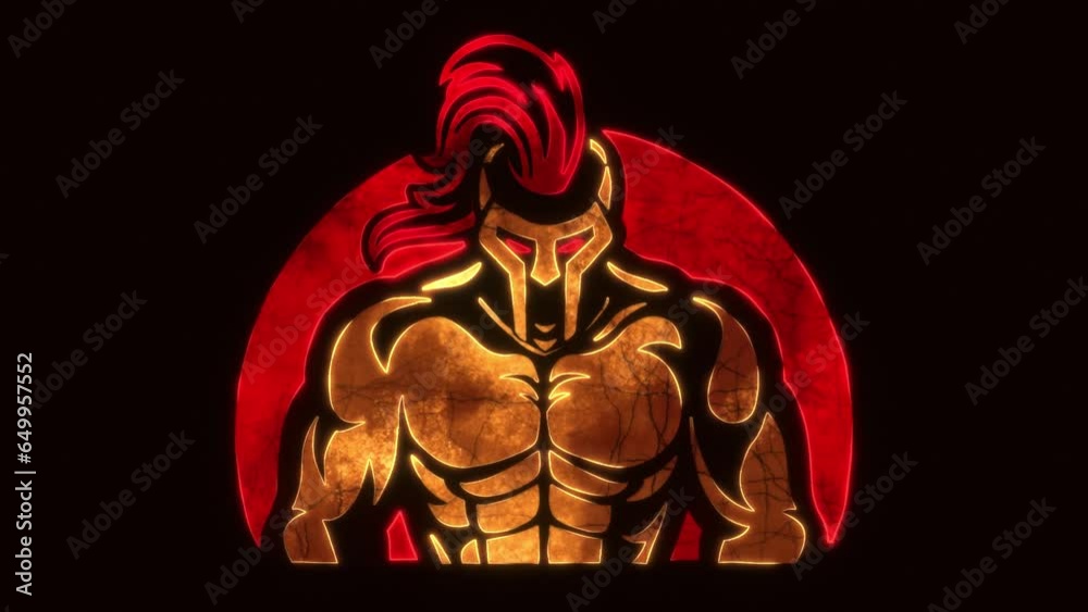 Spartan Warrior Animated Logo - Loop Graphic Element Overlay V2 Stock ...