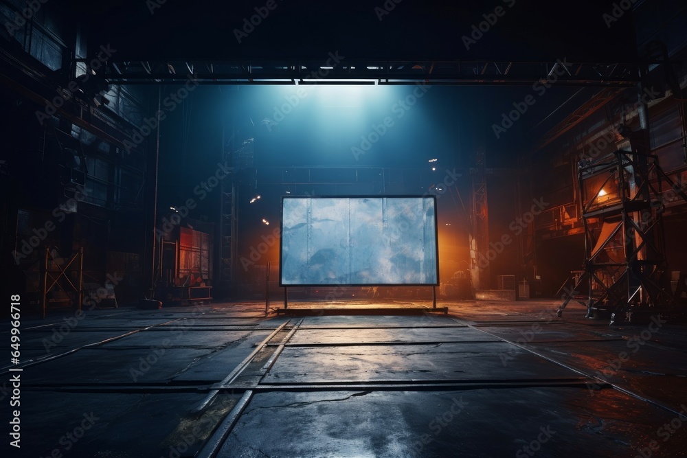 Atmospheric Film production scene background. Empty behind. Generate Ai ...