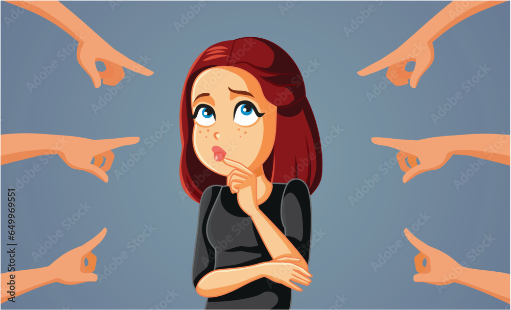 People Judging Girl Not Knowing What to Do in Life Vector Cartoon ...