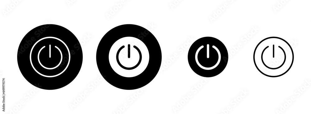 Power icon set illustration. Power Switch sign and symbol. Electric ...