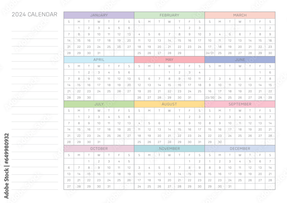 Vetor de A simple and minimalist style annual template with a 2024 year ...