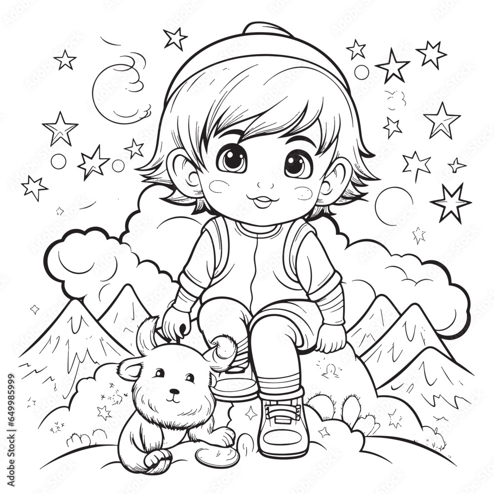 Kids coloring page , black and white coloring page for kids and adults ...