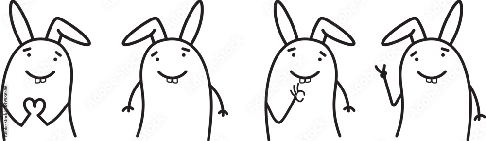 Thumb man. Easter. Easter bunny costume, with big and funny ears ...