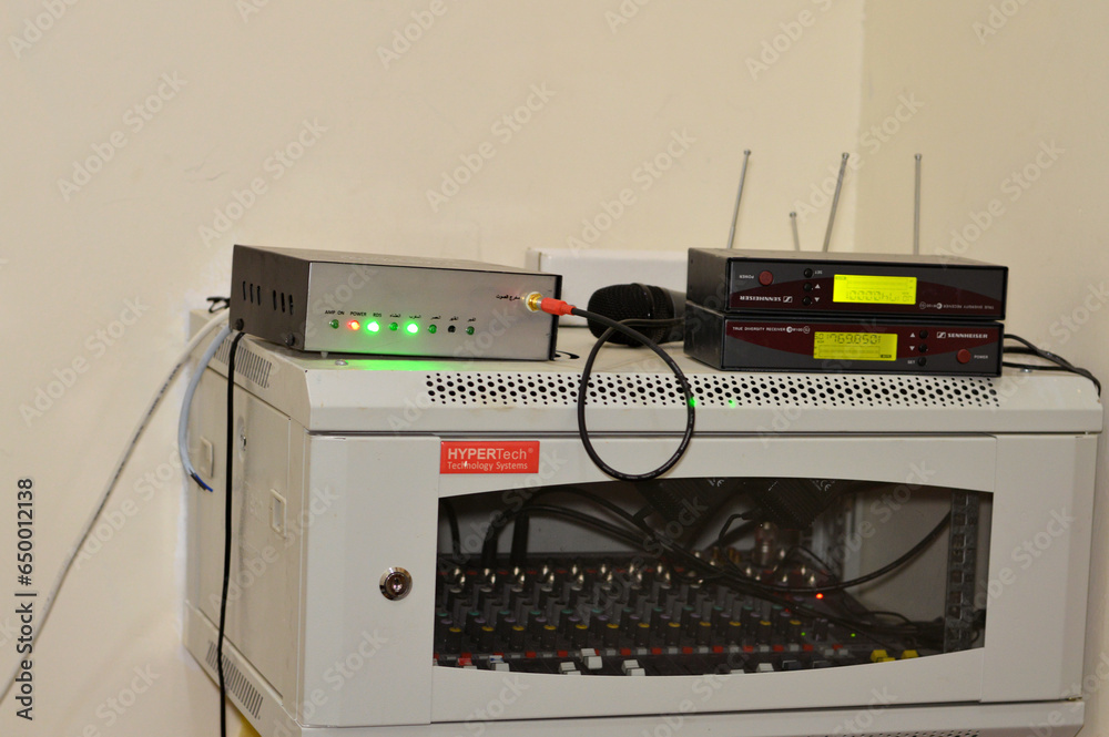 Cairo, Egypt, September 17 2023: Sennheiser wireless system, HyperTech ...
