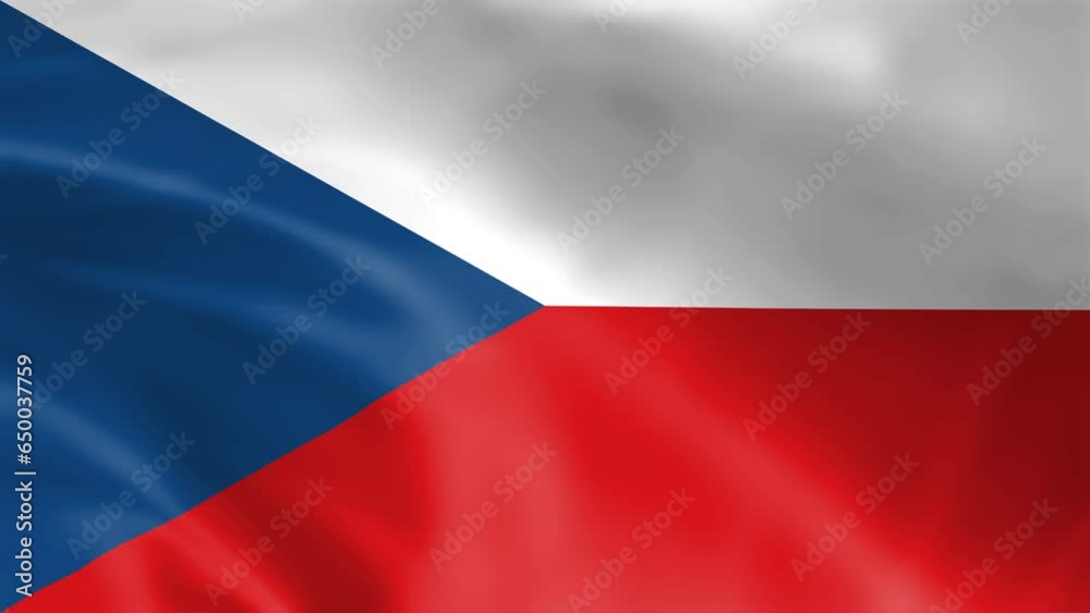 Czech Republic flag is waving 3D animation. Czech flag waving in the ...