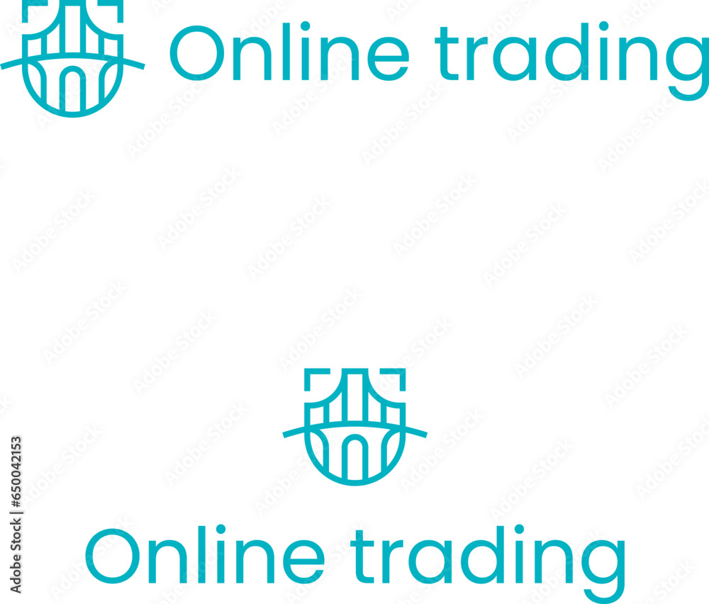 2D online trading brand name with business logo. Poppins font. Bridge ...