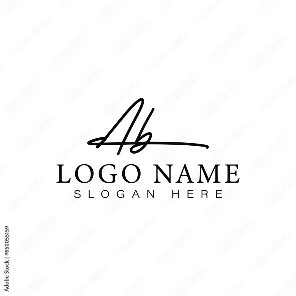 Elegant Script AB Letter Handwriting Logo - Perfect for Luxury Brands ...