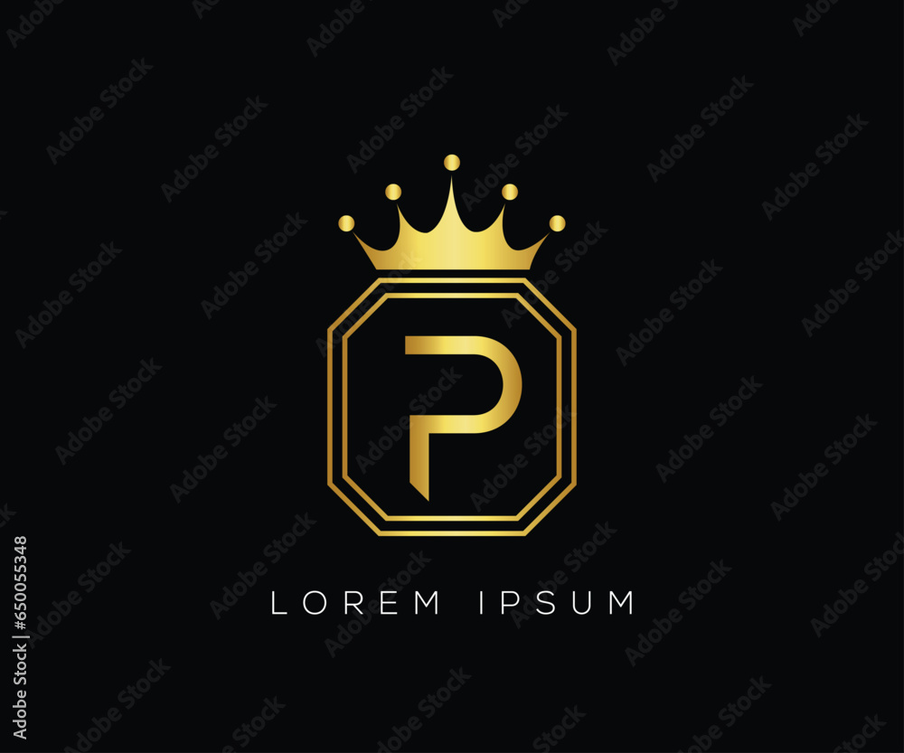 Vector P letter crown logo design luxury concept template Stock Vector ...