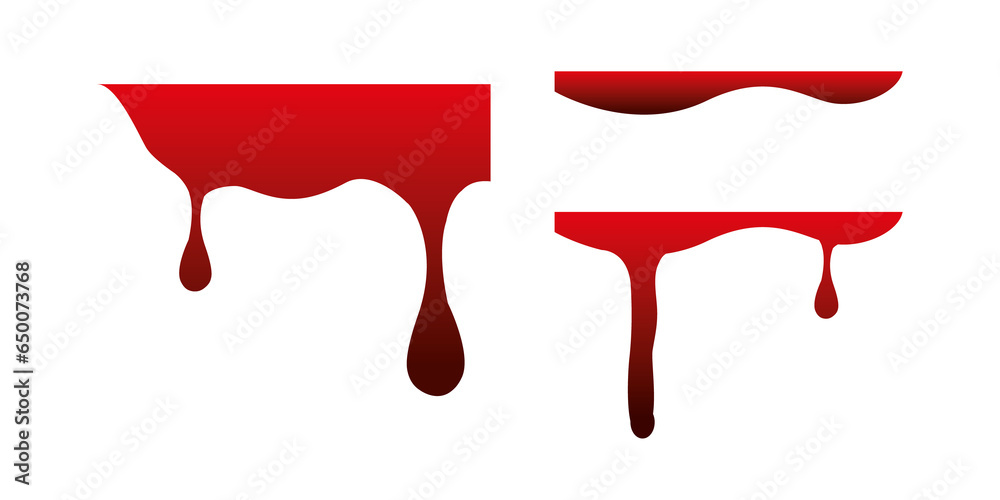 Vector set of drops of blood on an isolated. Drops, spatter of blood ...