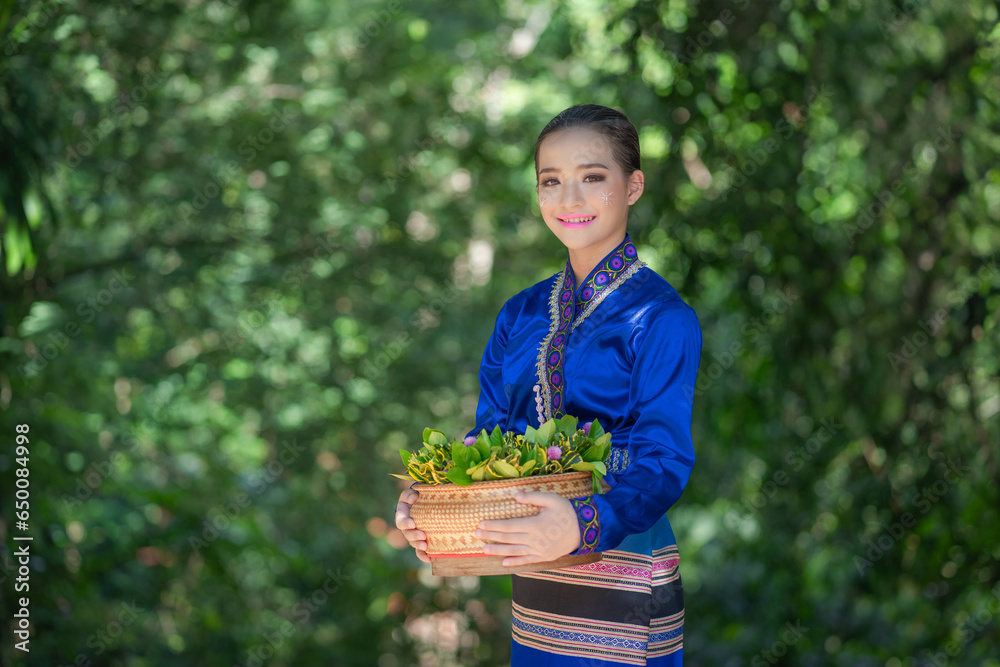 Beautiful Burmese girl wearing the Traditional National costume of the ...