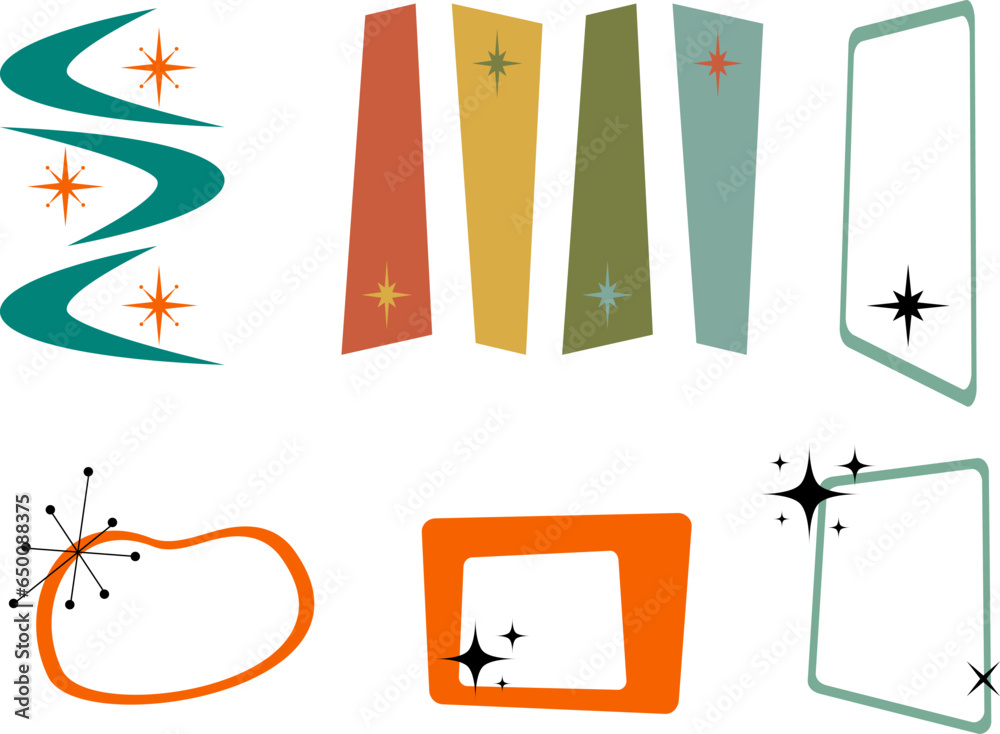 Vetor de Mid Century Modern Vector Bundle Clip Art Retro MCM Atomic ...