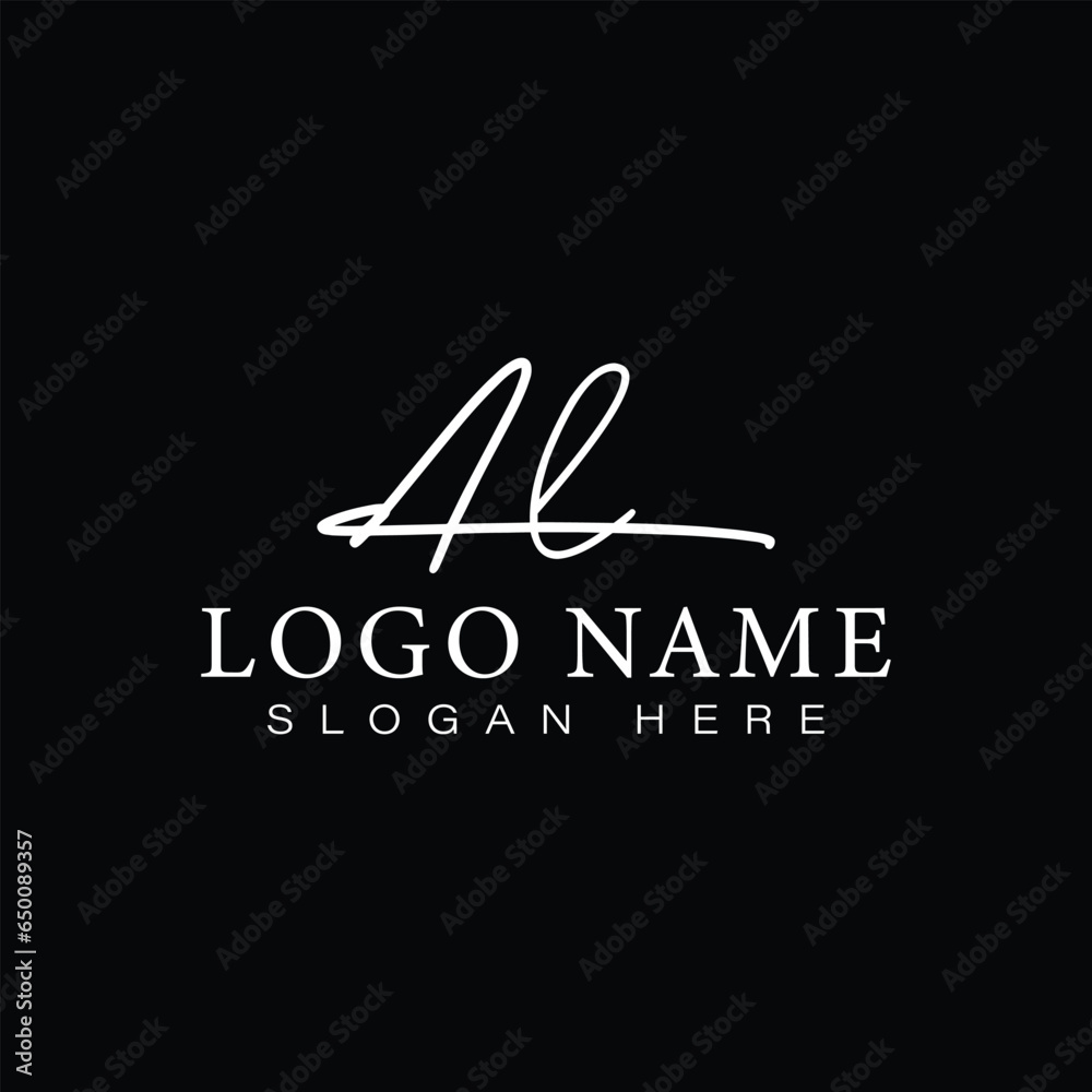 Elegant Script AL Letter Handwriting Logo - Perfect for Luxury Brands ...