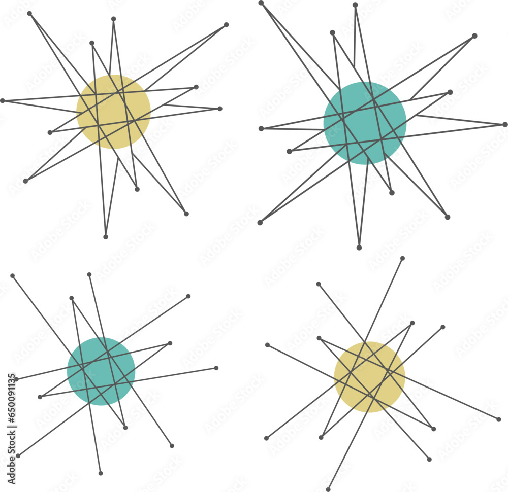 Franciscan Starburst Vector Set Mid Century Modern Vector Bundle Clip ...