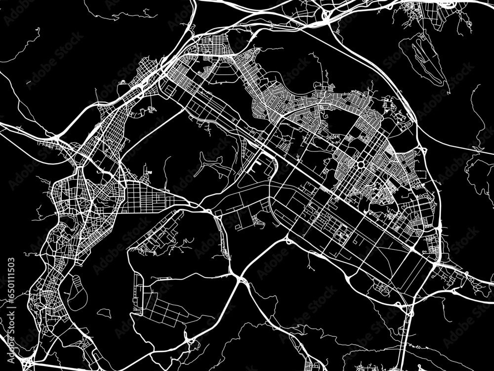 Vector road map of the city of Changwon in the South Korea with white ...