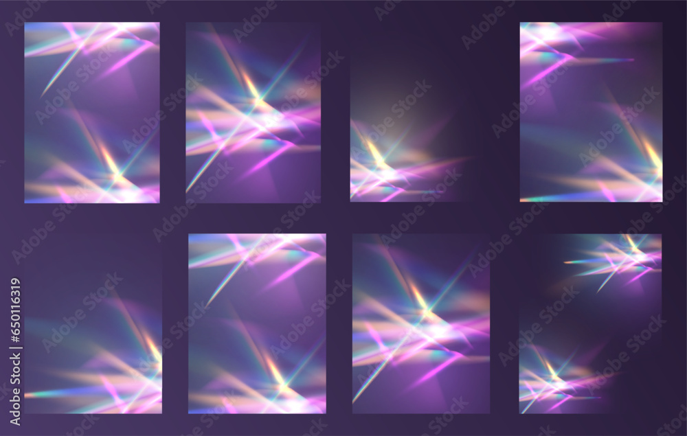Crystal rays of light, prism refraction, lens flare, crystal glass ...