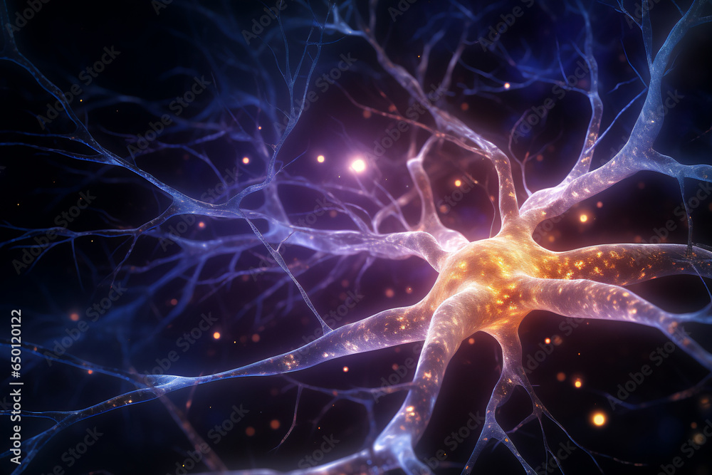 Brain neurons are cells that transmit electrical signals, forming ...