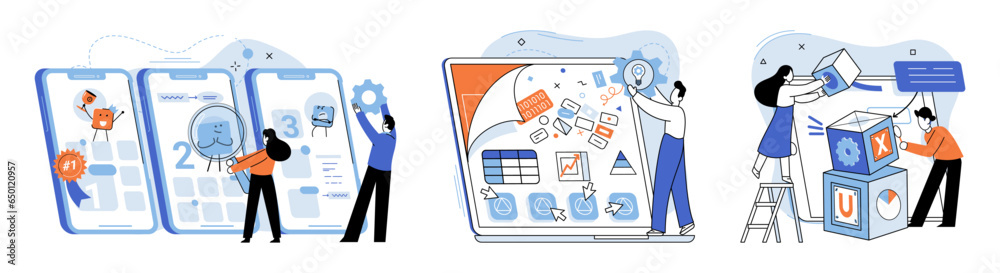 Application Testing Metaphor Vector Illustration Software Testing Sweep That Keeps Software