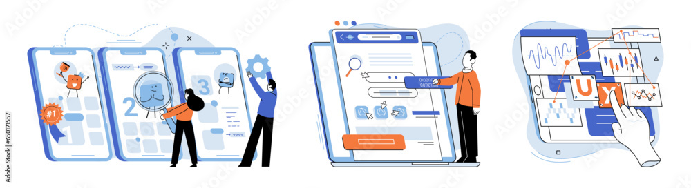 Application Testing Metaphor Vector Illustration App Test Rehearsal Stage Before Actual