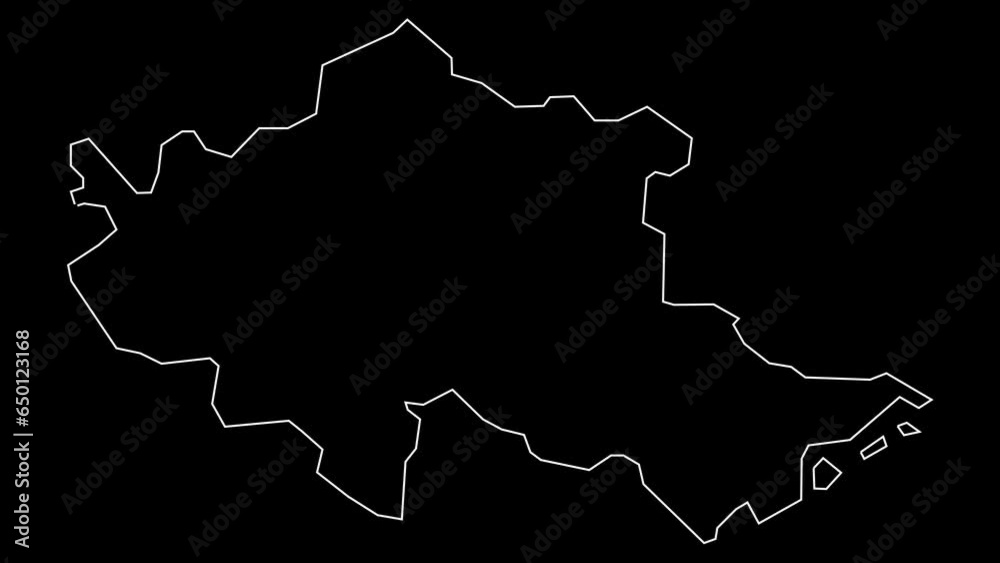 Northeast region map of Vietnam outline animation Stock Video | Adobe Stock
