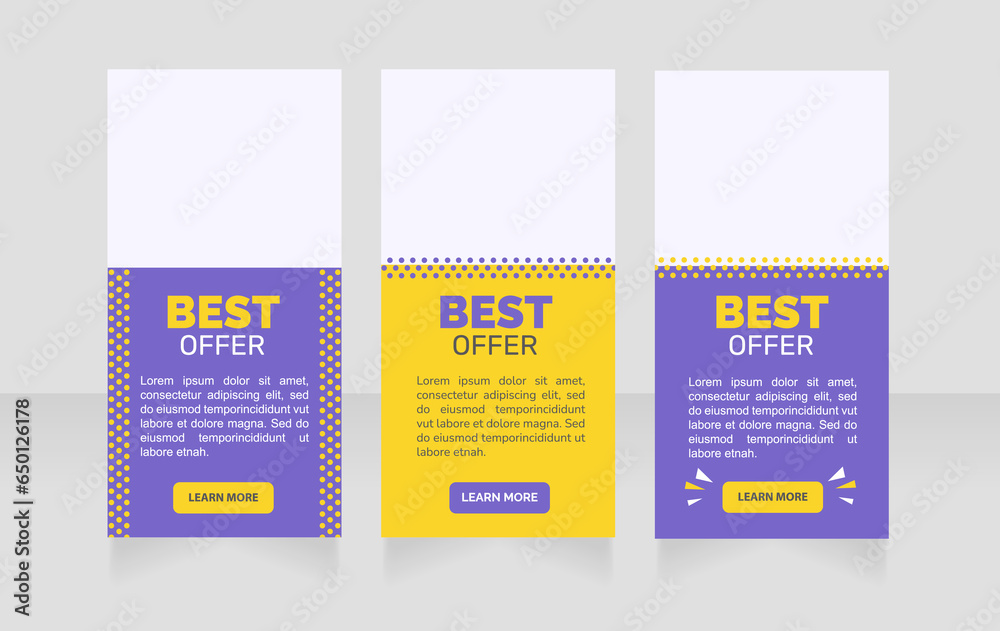 Best offer vertical web banner design template. Vector flyer with text ...