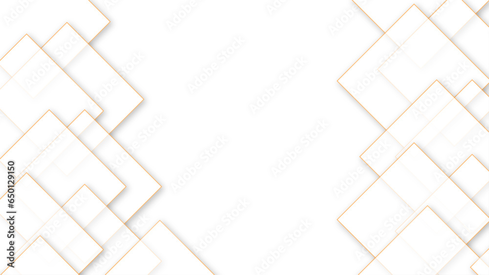 Abstract white background with square gold line shapes. Stock Vector ...