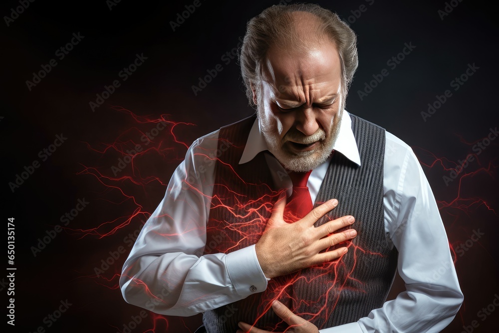 This portrait of a senior man captures the agonizing moment of him ...