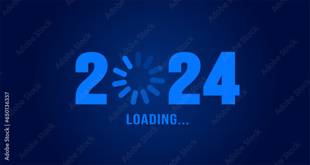 2024 loading bar Progress digital technology dark blue background ...